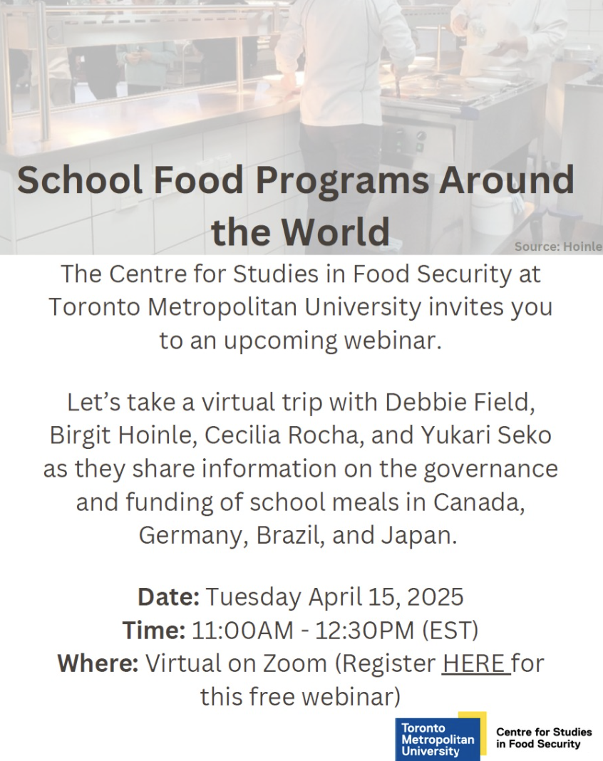 Webinar on School Food Programs Around the World | Sustain Ontario
